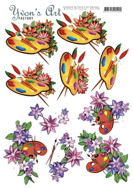 CD11594 Oil Paint 3D Cutting Sheet Yvon's Art Factory Time4hobby
