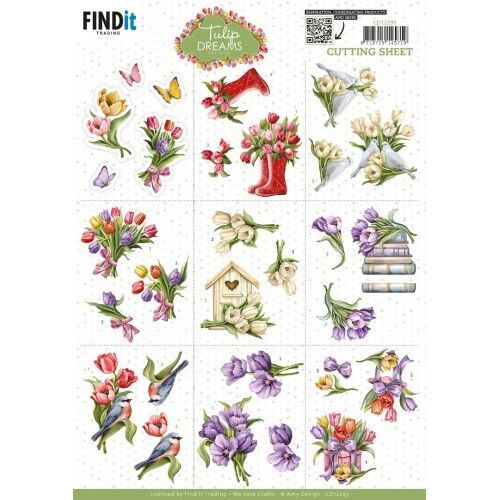 CD12295 3D Cutting Sheet - Amy Design - Tulip Dreams - Mini Time4hobby